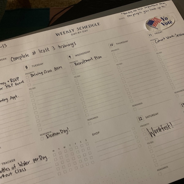 Weekly Planner Notepad - Daily to Do List, Weekly Desk Pad, Undated ...