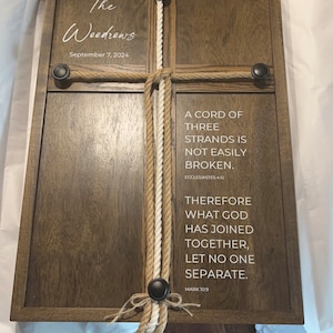 A Cord of Three Strands Unity Ceremony Idea Cross Braid Wedding Signage ...