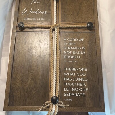 A Cord of Three Strands Unity Ceremony Idea Cross Braid Wedding Signage ...