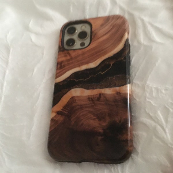 Black and Brown Tough Cases, Epoxy Wood Print, Epoxy River, Black and ...