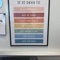It's Okay to Not Be Okay Poster, Motivational Kids Art, Classroom ...