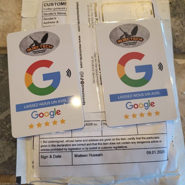 Custom NFC Review Cards, Google Review Double Sided, PVC Feedback Cards ...