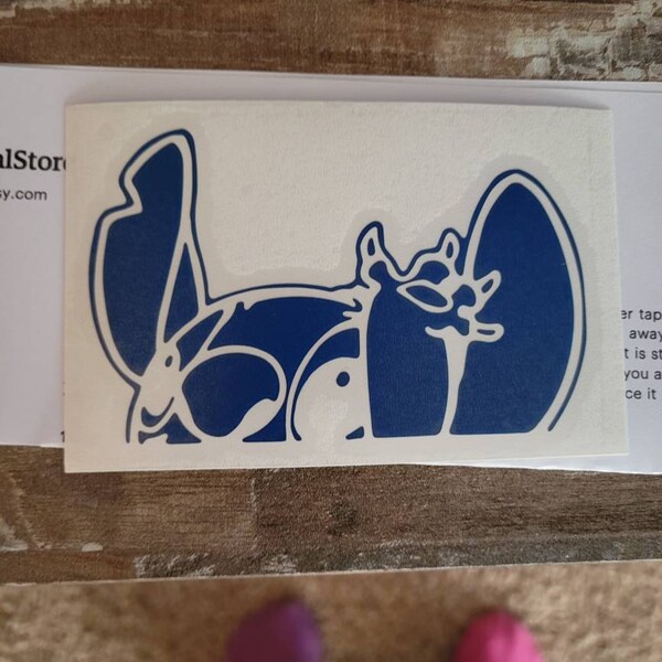 Lilo & Stitch Inspired Stitch Waving Vinyl Decal Car Window, Bumper ...