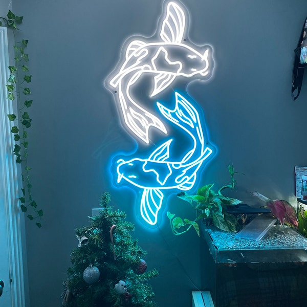 Koi Fish Neon Sign, Japanese Neon Sign, Custom Japan Neon Sign, Koi ...