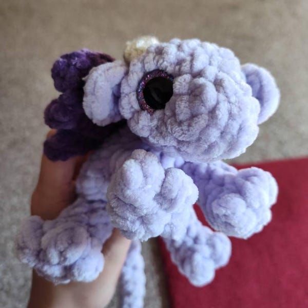 One Crochet Small Baby Dragon Plushie, Handmade Stuffie, Personalised Colours, Amigurumi Toy ...