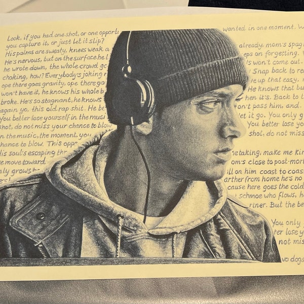 Rapper Pencil Drawing Art A4 8.3 X 11.7 Inches Print of Drawing Rap ...
