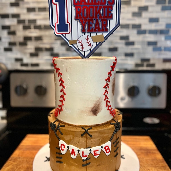 Baseball Birthday Cake Topper, Rookie of the Year First Birthday Cake ...