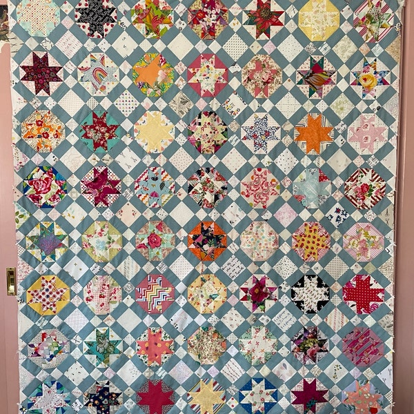 Electrolite Quilt Pattern, Pdf Pattern, Star Quilt, Scrap Quilt, Throw ...