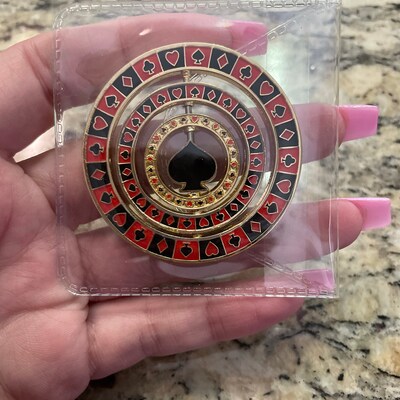 Triple Spade Spinner Suited Card Guard Poker Hand Protector Metal New ...