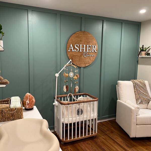 Customized Baby Name Sign, 12-36 Inch, Baby Shower, Round Plaque ...