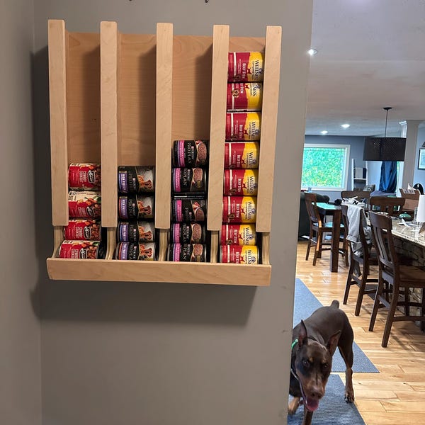 4 Row 36 Can Food Wall Storage Rack - Etsy