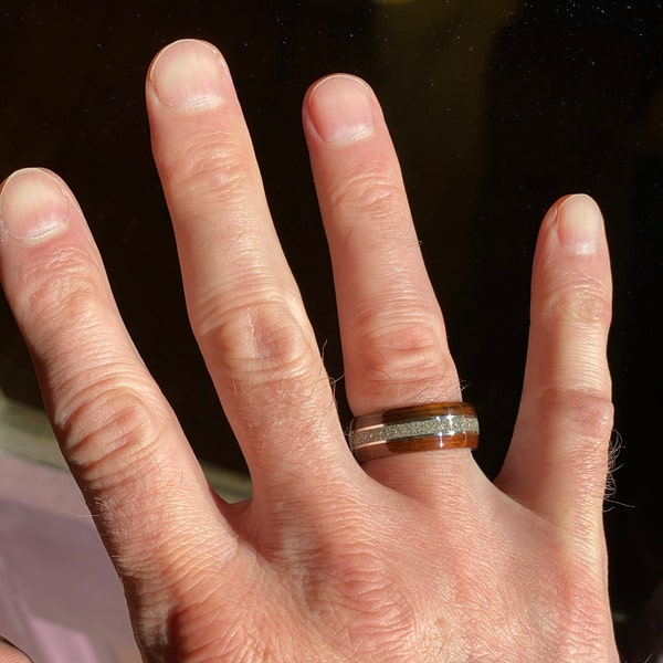 Mens Wedding Band "the Rsg" Made From Santos Rosewood, Silver and ...