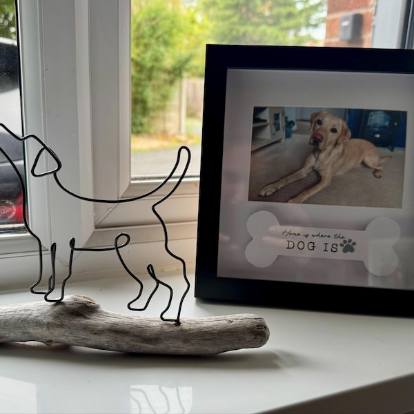 Handmade Wire Labrador on Driftwood, Home Decor, Dog Gifts, Wire Art ...