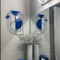 Glossy Blue Metal Storm Sign Wall Hanging,luxury Wall Decor,blue Metal ...