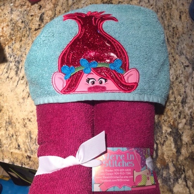 Poppy Hooded Towel, Trolls Hooded Towel, Girl Troll Towel, Pool Towel ...