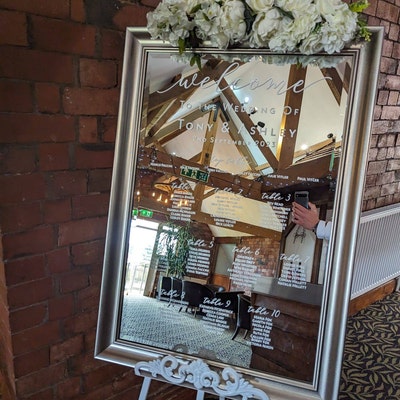 Mirror Table Plan/ Wedding Table Plan / Mirror Seating Plan/ Wedding ...