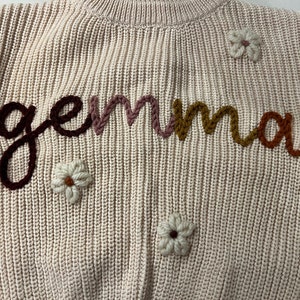 Hand Embroidered Custom Name Sweater - Etsy