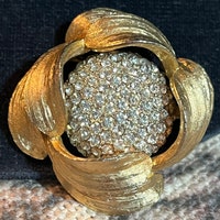 Signed Trifari Very Formal Palm Leaves With Faux Pearls and Gold Tone ...