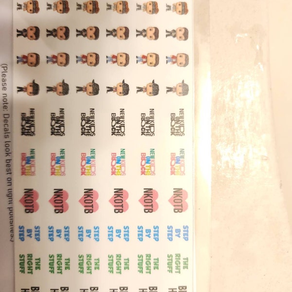 NKOTB New Kids on the Block Nail Decals Stickers Waterslide Boyband ...