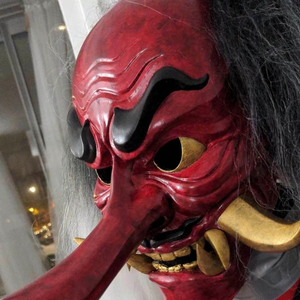 Japanese Tengu Oni Demon Smile Mask STL File for 3D Printing ...