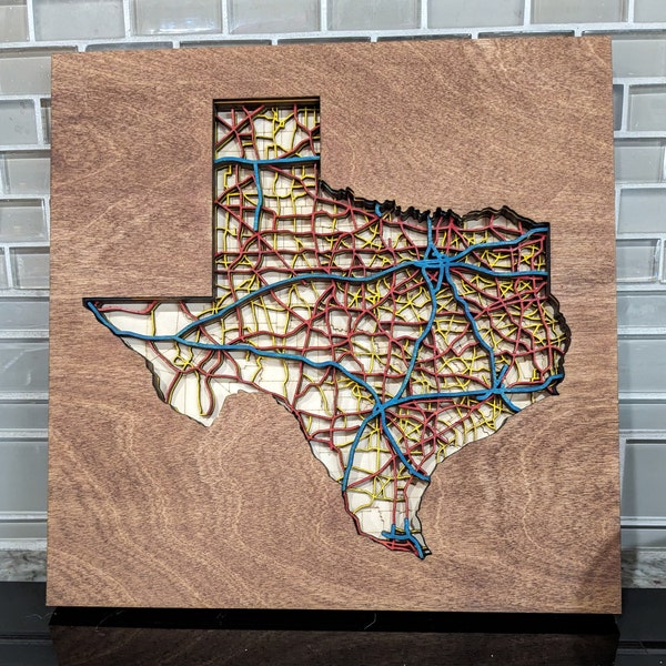 Laser Cutter File | Texas Layered Map - Etsy