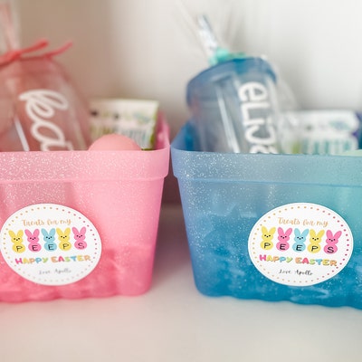 Editable Easter Treats Gift Tags Canva Template. Printable Circle ...