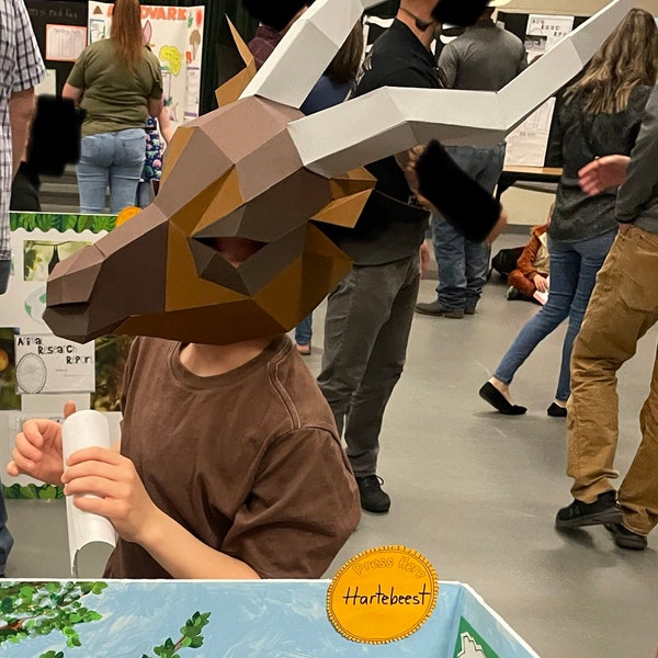 Make Antelope Mask,head Mask,polygon Mask,diy Paper,instant Pdf,face ...