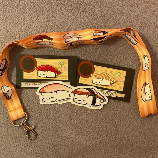Sushi Cat Mewchi Hard Enamel Pin - Rice Kitty Nigiri 1.25"~1.5" - Etsy