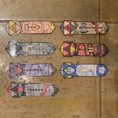 Printable Dungeons and Dragons D20 Class Bookmarks Coloured and Non ...