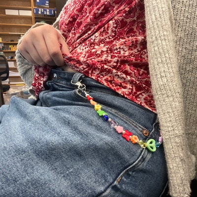 Rainbow Beaded Charm Chain for Pants Belt Loops - Etsy