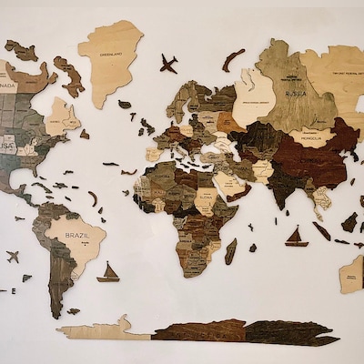 Home Decor Wall Decor, World Map Wall Art, Places You've Been Collect ...