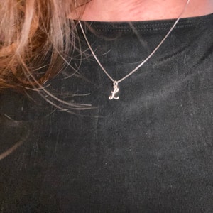 Sterling Silver Initial Letter L Charm 925 Silver Cute Dainty Script ...