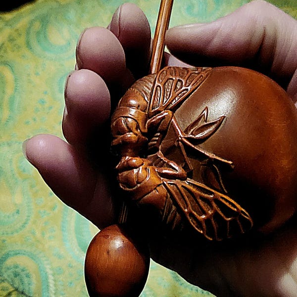 Boxwood Carved Dragon Muyu, Taoism and Buddhism Musical Instrument ...