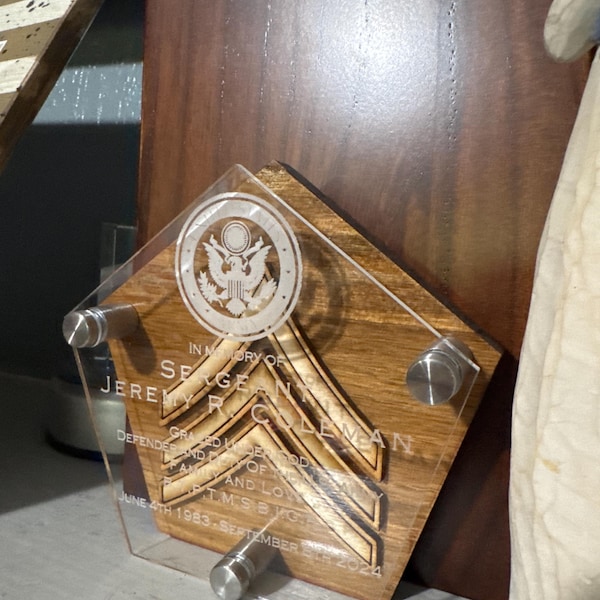 Commemorative Acrylic Engraved Wood Plaque | Promotional Gift | Police ...