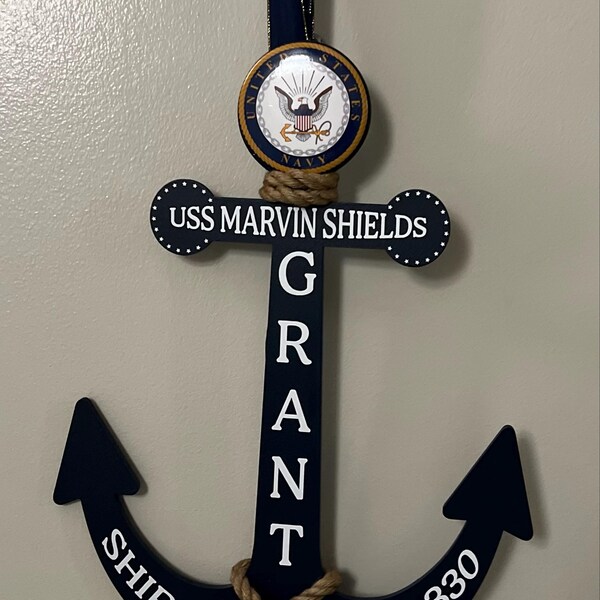 Personalized Navy Anchor Door Decoration: Graduation, Bootcamp, PIR ...