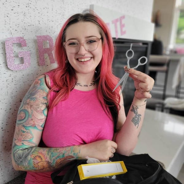 Hair Stylist Scissor Hair Pins, Set of 2, Personalized Gift, Thick or ...