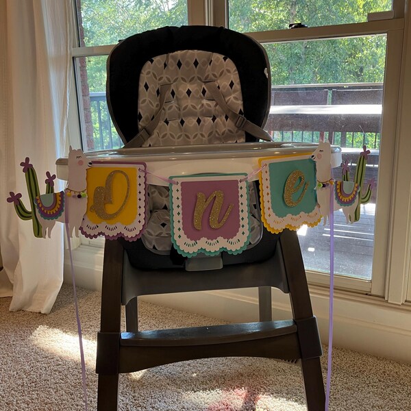 Llama Happy Birthday Banner, First Fiesta Banner, Llama Banner, Llama ...