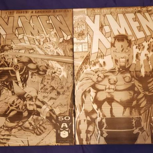 Marvel X-men Laser Engraved Comic Book Cover Art Set of 4 - Etsy