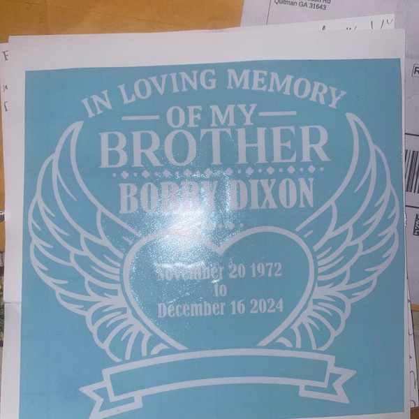 In Loving Memory of My Brother Bereavement Car Decal, Angels Wings ...