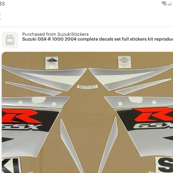 Suzuki GSX-R 600 2003 K3 Complete Replacement Decals Set Full ...