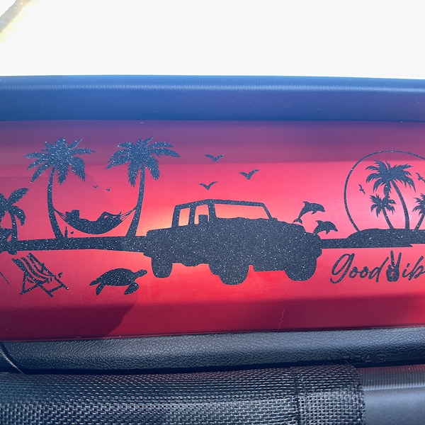 Custom Beach Wrangler/gladiator Dashboard Glove Box Vinyl Decal Sticker ...