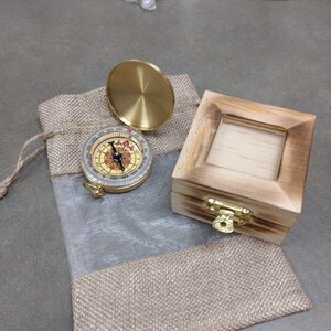 Engraved Compass, Personalized Compass. Boxed Compass Groom Gift ...