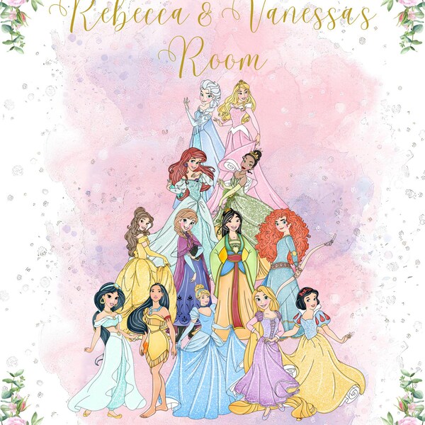 Princess Wall Art Set of 12 | Fairytale Princess Prints | Girl Bedroom ...