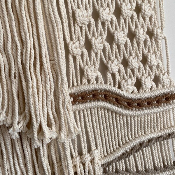 Abstract Fiber Macrame Wall Art, Unique Textured Wall Decor, Japandi ...