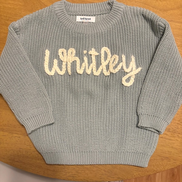 Personalized Hand-embroidered Baby Boy Sweater | Custom Name Newborn ...