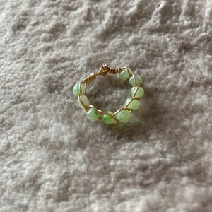 Sage Green Gemstone Spiral Ring Handmade Wire Rings, Gemstone Rings ...