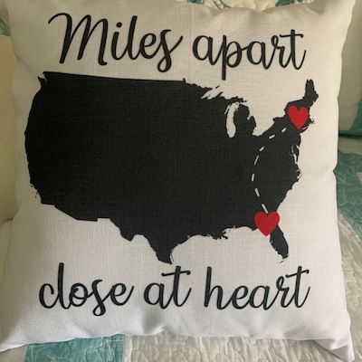 Personalized State to State Map Pillow, Gift for Dad, Going Away Gift ...