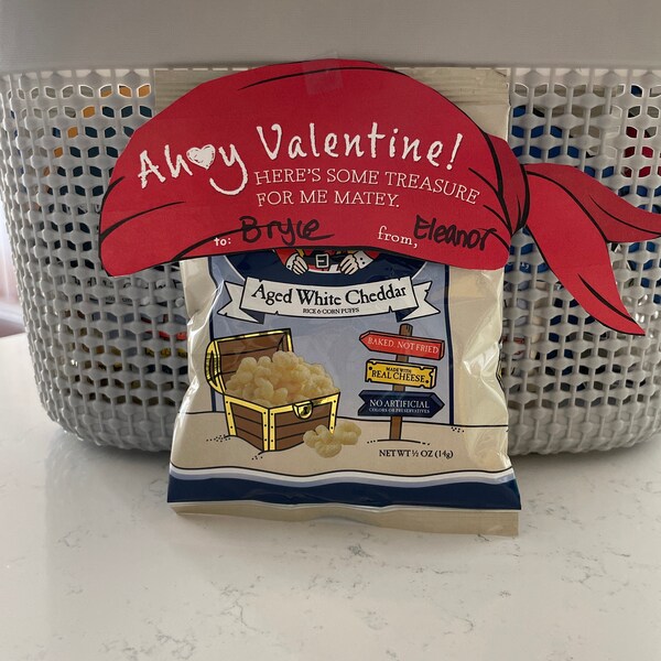 Pirate Food Valentine Tags, Ahoy Valentine!, Children's Valentines ...