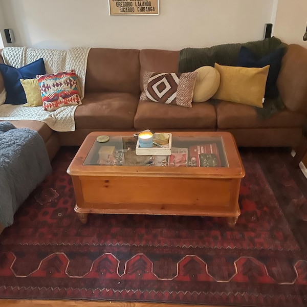 Vintage Style Red Candlestick Pattern Rug, Oriental Rug, Animal Red ...