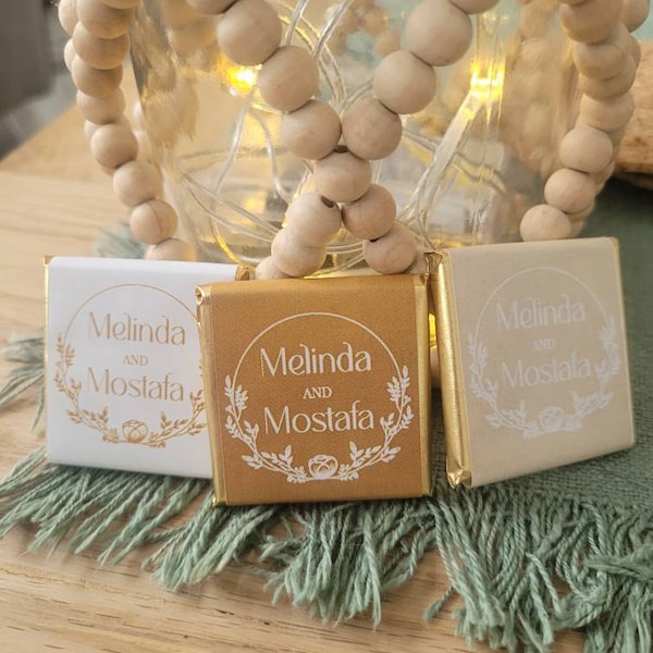 50 Pcs Wedding Chocolate, Wedding Chocolate Favors, Customized ...